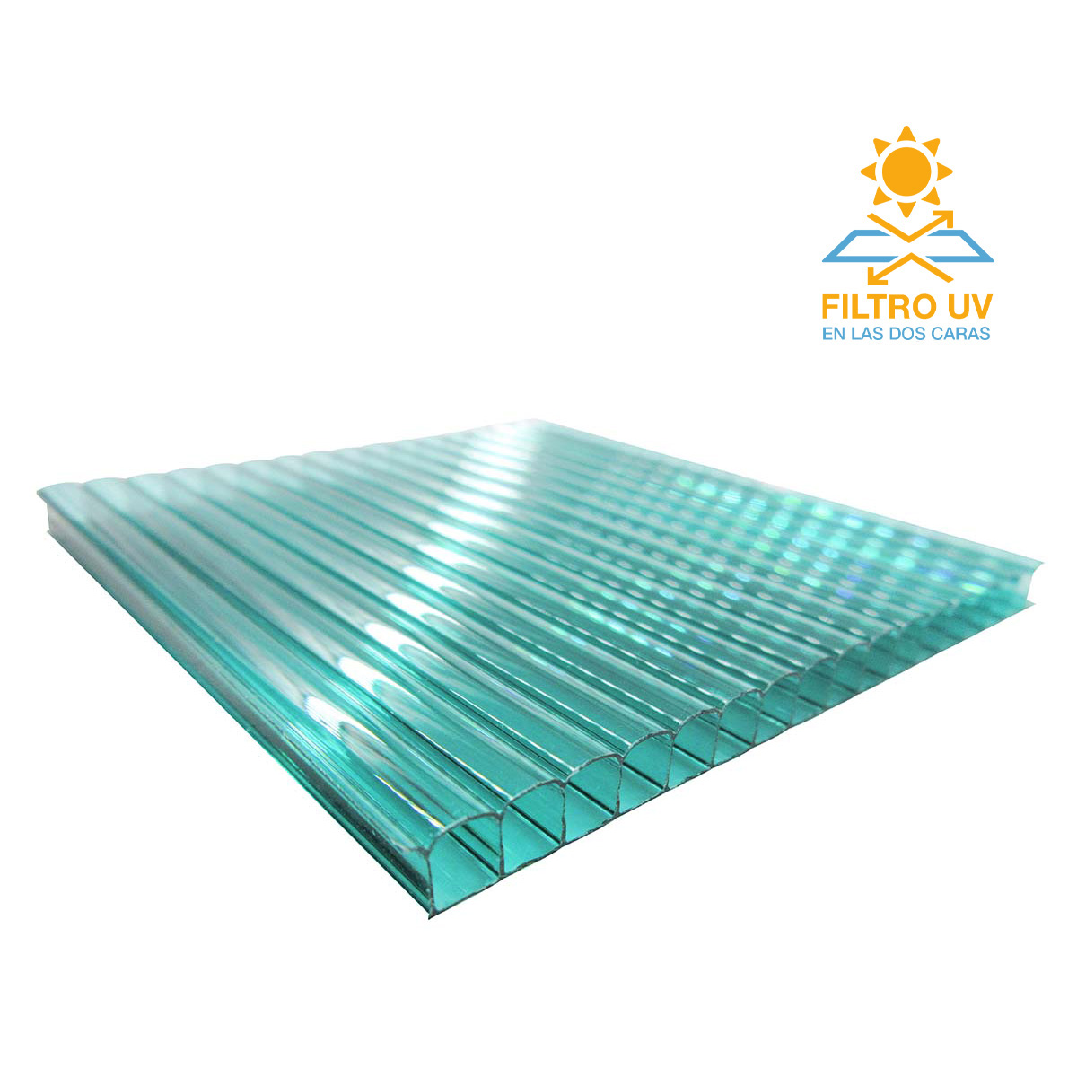 Comprar Policarbonato Alveolar 2,1x11,6x6mm 2 Caras UV Verde | DVP Chile